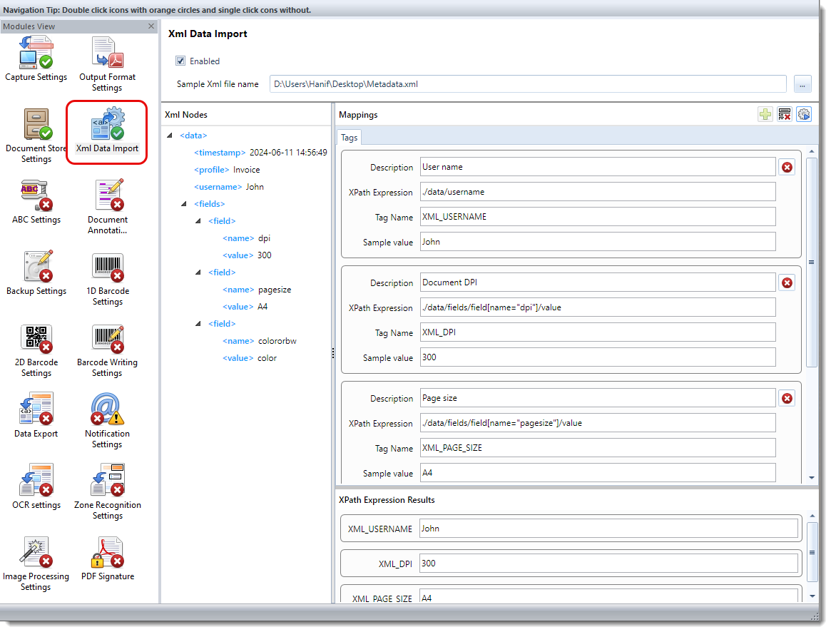 Importing from XML