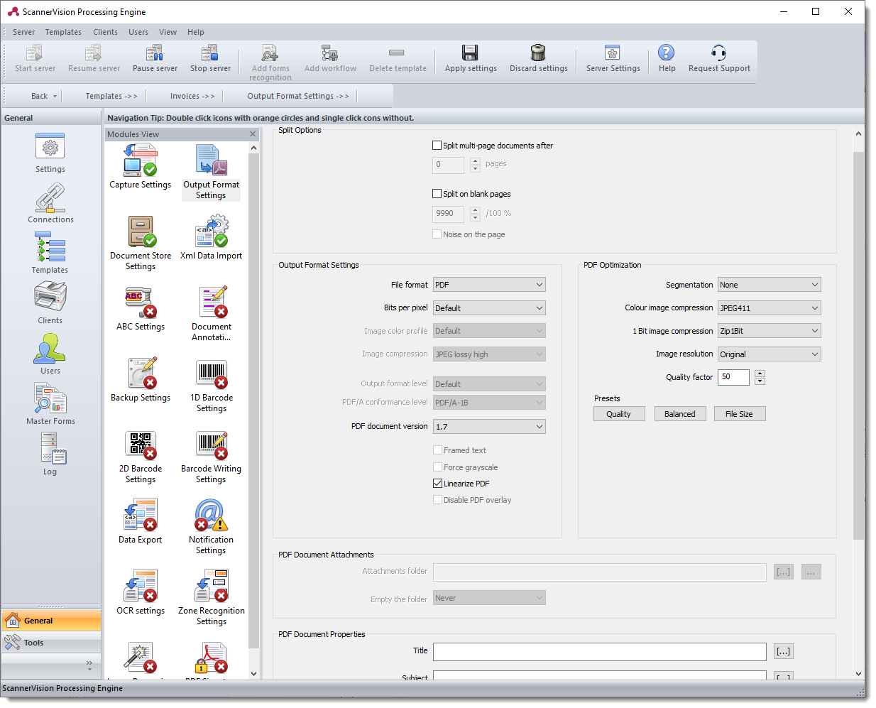 Output Document Properties